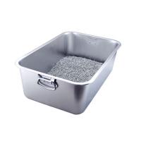 China Silver Stainless Steel Cat Litter Box with 10/15/20cm Height Anti-splash Pet Supplies for sale