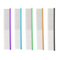 China Functional Hair Grooming Pet Dog Comb with Customized Color and Durable Aluminium Alloy for sale