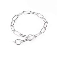 China Pet Training Stainless Steel Dog Collar with Metal Pulling Rope and Bite-proof Chain for sale