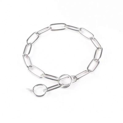 China Pet Training Stainless Steel Dog Collar with Metal Pulling Rope and Bite-proof Chain for sale