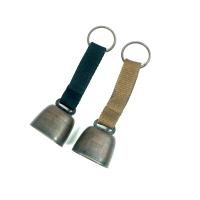 China Handle Braid Bell Mini Pet Dog Charm Cow Bell for Hiking and Camping 120mm*35mm Brown for sale