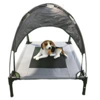 China Breathable Oxford Cloth Iron Frame Foldable Portable Pet Elevated Dog Bed for Outdoor for sale