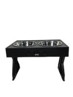 China Pet Lifting Table Stainless Steel Food Basin Cat Bowl Folding Bowl Adjustable Dog Basin for sale