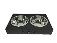 China Pet Lifting Table Stainless Steel Food Basin Cat Bowl Folding Bowl Adjustable Dog Basin for sale