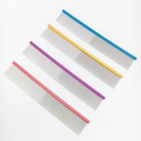 China Customized Logo Stainless Steel Pet Open-Knot Comb 19cmx3.2cm for Pet Grooming Needs for sale