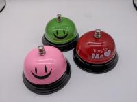 China Restaurant Dish Bell Pet Trainer Electroplating Multiple Color Metal Serving Call Bell for sale