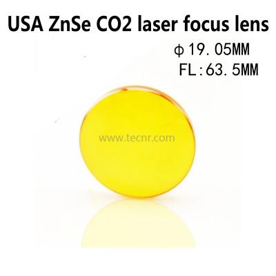 China high quality USA ZnSe co2 laser optics lens19MM Diameter 63.5MM Focus Length for laser engraving machine for sale