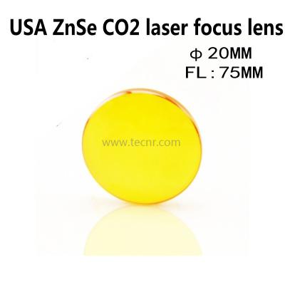 China USA ZnSe CO2 laser focusing lens  20MM Diameter 75MM Focus Length for laser cutting machine for sale
