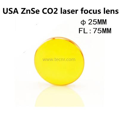 China ZnSe CO2 laser focus lens  25MM diameter 75MM focus length USA material with high quality for sale