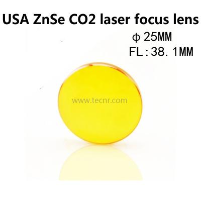 China USA ZnSe lens or windows 25MM diameter 38.1MM focus length CO2 laser focus lens for sale