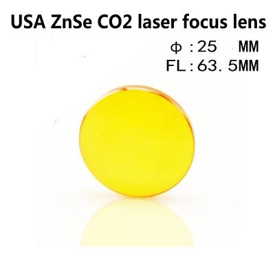 China 25MM diameter 63.5MM focus length USA material ZnSe CO2 laser focus lens with high quality for sale