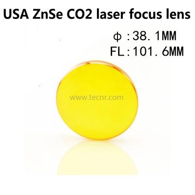 China imported USA  ZnSe CO2 laser lenses 38.1MM diameter 101.6MM focus length for laser engraving machine for sale