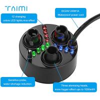 China 12 LED Lights 1500mL/h Three-Head Mist Maker Fog Machine Ultrasonic Atomizing Transducer for Hollowen Pond Garden Rocker for sale