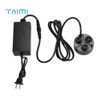 China 12 LED Lights 1500mL/h Three-Head Mist Maker Fog Machine Ultrasonic Atomizing Transducer for Hollowen Pond Garden Rocker for sale