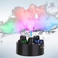 China 12 LED Lights 1500mL/h Three-Head Mist Maker Fog Machine Ultrasonic Atomizing Transducer for Hollowen Pond Garden Rocker for sale