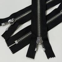 China Thick Full Teeth #8 Y Shape Metal Zipper High Tensile Strength Bright Nickel 80cm for sale
