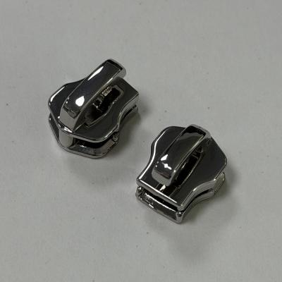 China Bright Nickel Metal Zipper Slider #5 Non Lock Pin Lock Rugged Sturdy for Bags Denim for sale