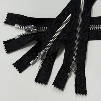 China Bright Nickel #8 Metal Zipper 60cm Smooth Operation European Style for Garments for sale