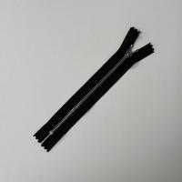 China Bright Nickel #3 Double Pointed Teeth Metal Zipper Double Row Tooth Engagement 60cm for sale