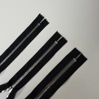 China Bright Nickel #3 Double Pointed Teeth Metal Zipper Double Row Tooth Engagement 60cm for sale
