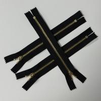China Light Gold #3 Y-Shape Metal Zipper High Tensile Strength Brass Teeth 80-120cm for sale