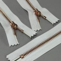 China Durable #5 Y Shape Metal Zipper Rose Gold Precision Electroplating Stable Quality for sale