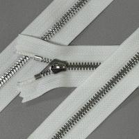 China Rounded Tooth Profile #5 Corn Teeth Metal Zipper Two Way Reversible Bright Nickel for sale