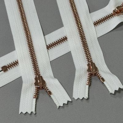 China Light Luxury Metal Corn Teeth Zipper #5 Rose Gold Uniform Plating Dense Arrangement for sale