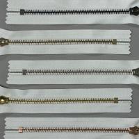 China Durable #5 Euro Teeth Metal Closed End Zipper Bright Nickel Precise Dimensions for sale