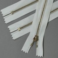 China Mature Technology #5 Euro Teeth Metal Zipper Precision Grinding High Tensile Light Gold 80cm for sale