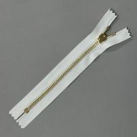 China Explosion Resistant #5 Metal Close End Zipper Shiny Gold 600 Hour Salt Spray for sale