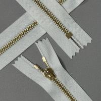 China Explosion Resistant #5 Metal Close End Zipper Shiny Gold 600 Hour Salt Spray for sale