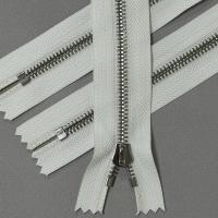 China Bright Nickel Rugged Metal Zip #5 Durable Double Pointed Teeth Zipper for sale