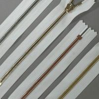 China Light Gold Flexible Brass Zipper #5 Double Pointed Teeth Metal Zipper 80cm for sale