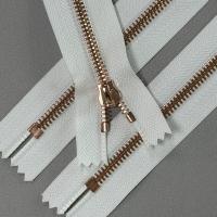 China #5 Double Pointed Teeth Metal Zip Up Closed End Rose Gold Secure Interlocking Design for sale