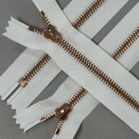 China #5 Double Pointed Teeth Metal Zip Up Closed End Rose Gold Secure Interlocking Design for sale