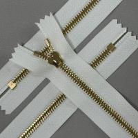 China #5 Double Pointed Teeth Metal Zipper Shiny Gold Smoother Two Way Pulling for sale