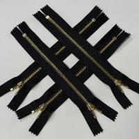 China Torsion Resistant Y Shape Brass Zipper #3 Strong Interlocking Force Light Gold 60cm for sale