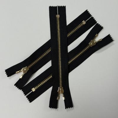 China Lateral Pressure Resistance #5 Y Shape Metal Zipper Light Gold for Denim Jackets Workwear for sale