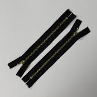 China Torsion Resistant Y Shape Brass Zipper #3 Strong Interlocking Force Light Gold 60cm for sale