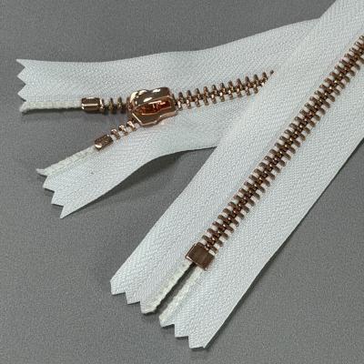 China High Stability #5 Y Shape Metal Zipper Rose Gold 80cm Durable Industrial Grade for sale