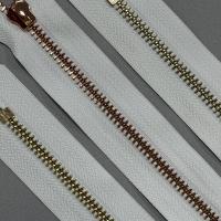 China Y Shape Metal Zipper #5 Rose Gold High Tensile Strength 80cm for sale