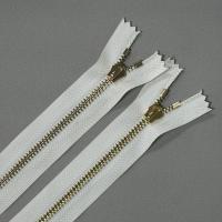 China Y Shaped Metal Brass Zipper Light Gold #5 Oxidation Fading Resistant 80cm for sale
