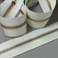 China Premium Selection #5 Y Shape Metal Zipper High Tensile Strength Light Gold 80cm for sale