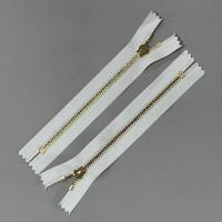 China Y Shaped Closed End Metal Zipper #5 Shiny Gold Water Washing Dry Cleaning Resistant for sale