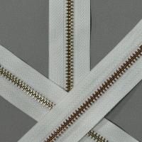 China Y Shaped Closed End Metal Zipper #5 Shiny Gold Water Washing Dry Cleaning Resistant for sale