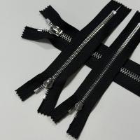 China Euro Teeth #3 Metal Zipper Bright Nickel Ultra Smooth Sliding 40cm for sale