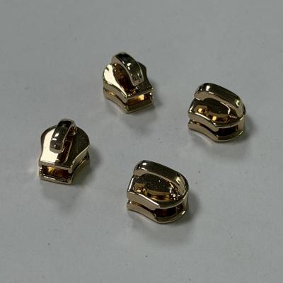 China Custom Logo #3 Metal Zipper Non Lock Pin Lock Slider Durable Die Cast 35mm for sale