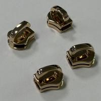 China Thick Sturdy No 8 Non Lock Pin Lock Zipper Slider Light Gold Metal Heavy Duty for sale