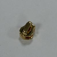 China Exquisite Compact #3 Metal Zipper Non Lock Pin Lock Slider Radiant Golden Light for sale